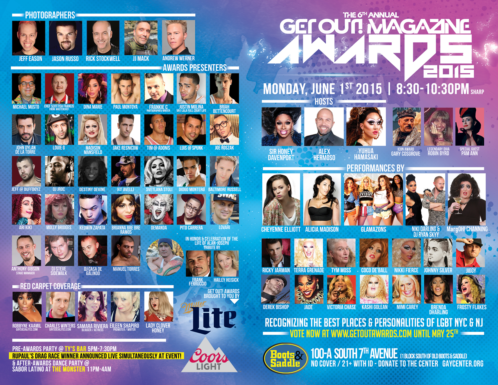 Get Out! Awards 2015 – Get Out! Magazine – NYC’s Gay Magazine